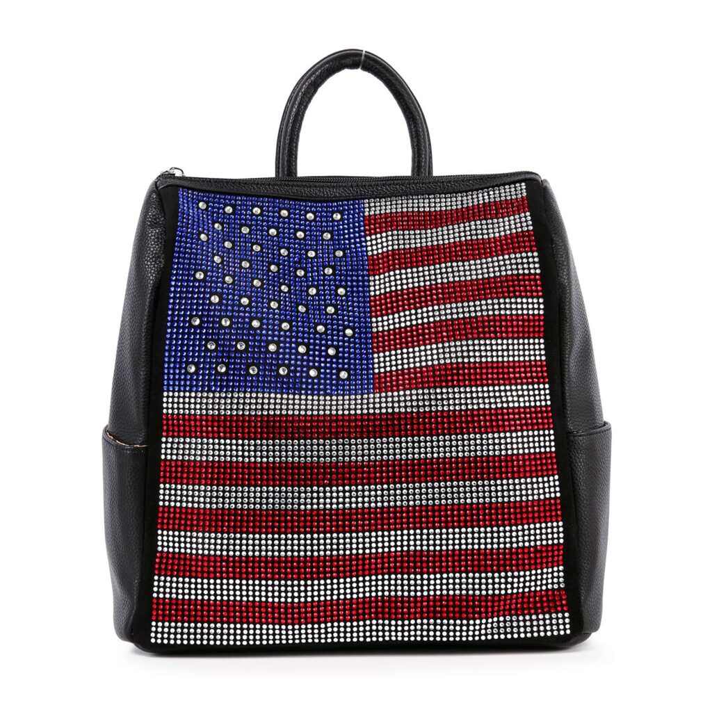 Flag Design Sparkling Rhinestone Backpack – Poppy Lane Gifts and Decor